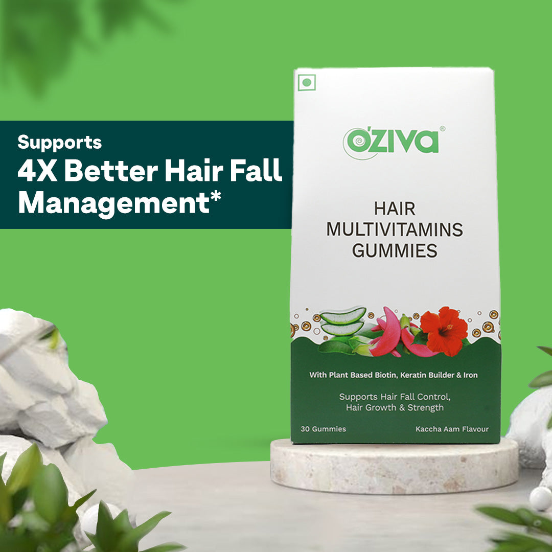 OZiva Biotin Hair Gummies for Hair Fall Management & Hair Nourishment ...