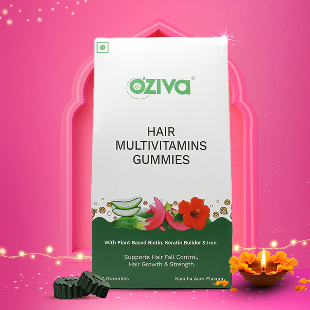 OZiva Biotin Hair Gummies for Hair Fall Management & Hair Nourishment ...
