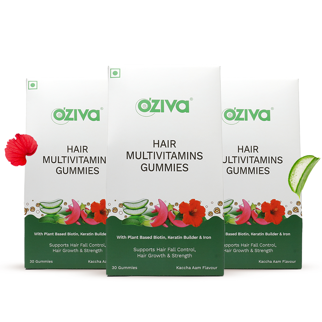 OZiva Biotin Hair Gummies for Hair Fall Management & Hair Nourishment ...